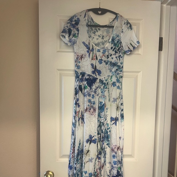 Dresses | Deca Short Sleeve Floral Maxi Dressoverall Size 4 | Poshmark